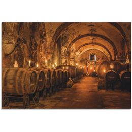 Artland Wandbild &raquo;Historischer Weinkeller Eberbach&laquo; Wein Bilder 1 Stk. tlg. als Alubild, Leinwandbild in verschied. Gr&ouml;&szlig;en braun B/H/T: 120cm x 80cm, Alu-
