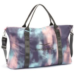 Venice Beach Damen Sporttasche &raquo;gro&szlig;e Umh&auml;ngetasche, Wellnesstasche, Saunatasche, Reisetasche&laquo; Weekender, Strandtasche mit modischem Druck VEGAN bunt 