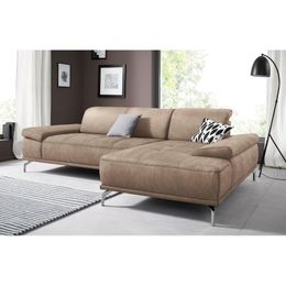 OTTO home Ecksofa &raquo;Caluna&laquo; Inkl.Sitztiefenverstellung, wahlweise mit Kopf- und Armteilverstellung beige Flachgewebe Mura: (100% Polyester);Luxus-