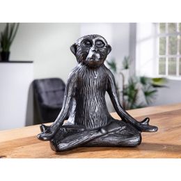 Gilde Tierfigur &raquo;Skulptur Monkey&laquo; grau Aluminium B/H/T: 20,5cm x 19cm x 10cm