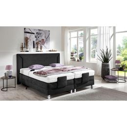Westfalia Schlafkomfort Boxbett mit Motor schwarz Bezug der Obermatratze: 100% Polyester, abnehmbar und waschbar bis 60&deg;C;Box und Kopfteil: Mikrovelours (100% Polyester) 