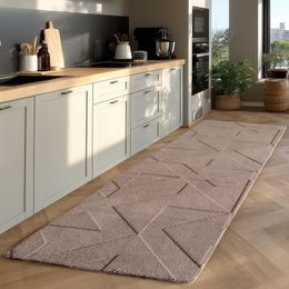 Ayyildiz Teppiche Teppich &raquo;POMPEI 1613 , auch als L&auml;ufer&laquo; rechteckig 12 mm H&ouml;he weiche pflegeleichte Oberfl&auml;che, Hoch-Tief-Struktur, Kurzflor beige Microfaser B : 80cm 