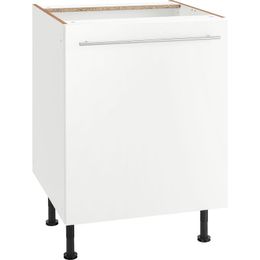 Optifit Unterschrank &raquo;Bern&laquo; 60 cm breit, mit 1 T&uuml;r mit h&ouml;henverstellbaren F&uuml;&szlig;en, mit Metallgriff wei&szlig; B/H/T: 60cm x 87cm x 58,4cm
