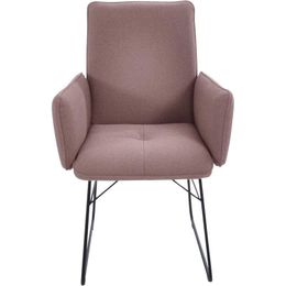 K+w Komfort & Wohnen K+W Komfort & Wohnen Armlehnstuhl () 1 Stk.Drahtkufengestell in Metall schwarz, Griff am R&uuml;cken, Steppung im Sitz rosa B/H/T: 61cm x 91cm x 62cm, 1 