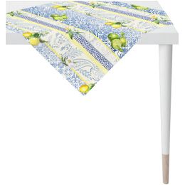 Apelt Tischdecke &raquo;7005&laquo; Paisley-Motive und Kachelmotive mit Citrusfr&uuml;chten bunt Obermaterial: 75% Baumwolle, 25% Polyester B/L: 88cm x 88cm, 1 Stk.