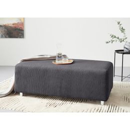 Home Affaire Polsterhocker &raquo;Gy&ouml;r&laquo; democratichome Edition, passend zum Ecksofa 'Gy&ouml;r' grau 100% Polyester B/H/T: 122cm x 48cm x 68cm, Cord