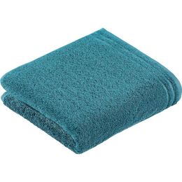 Vossen Badetuch &raquo;Calypso Feeling&laquo; mit schmaler Bord&uuml;re, aus 100% hochwerter Baumwolle, Vegan, einfarbig blau Walkfrottee, Obermaterial: 100% Baumwolle B/L: 