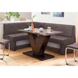 Home Affaire Eckbank &raquo;Nils&laquo; Sitz und R&uuml;cken gepolstert, verschiedene Qualit&auml;ten braun Holzwerkstoff, Massivholz, Polyester B/H/T: 202cm x 89cm x 152cm