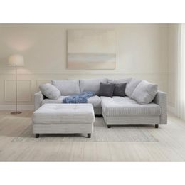 OTTO home Ecksofa &raquo;Antonia L-Form, B: 215 cm&laquo; Ecksofa, R&uuml;ckenkissen, ottomane beidseitig montierbar, Bonnelfederkern 100%Polyester B/H/T: 302cm x 86cm