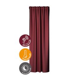 HOMING Vorhang &raquo;Galdin&laquo; Multifunktionsband 1 Stk. tlg. Verdunklungsvorhang, blickdicht, Thermo, Energiesparend rot Polyester 245cm, Multifunktionsband