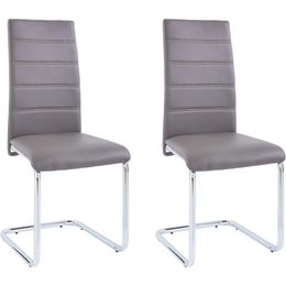 OTTO home Freischwinger &raquo;Adora&laquo; (Set) 2 Stk.(2 oder 4 St&uuml;ck) Bezug in Kunstleder, verchromtes Metallgestell braun 100% Polyurethan;Sitz und R&uuml;cken 