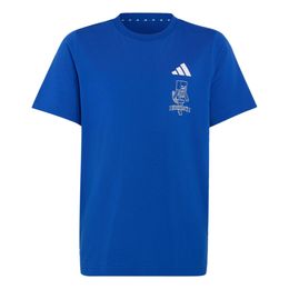 ADIDAS SPORTSWEAR Performance Shirt 'Adidas x Minecraft' boy size 176 Royal blue / Grey / White