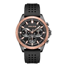 Police Herren Quarzuhr &raquo;Motion&laquo; Armbanduhr, Herrenuhr, Silikonarmband, analog, Tag, Wochentag rosa Einheitsgr&ouml;&szlig;e
