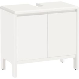 OTTO products Waschbeckenunterschrank &raquo;Jorrick&laquo; Breite 60 cm, Kiefer mit Bio &Ouml;l/Wachs behandelt, Siphonausschnitt wei&szlig; Massivholz B/H/T: 60cm x 74cm x