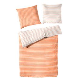 Primera Wendebettw&auml;sche &raquo;Perkal Bettw&auml;sche&laquo; 3 glatte Oberfl&auml;che, perfekt f&uuml;r erholsame N&auml;chte, atmungsaktiv orange Perkal, Obermaterial: 100% Baumwolle B/L: 