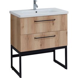 Optifit Waschtisch &raquo;Yukon&laquo; Breite 80 cm, mit Keramikbecken braun B/H/T: 80cm x 89,3cm x 45cm