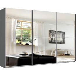 wimex Schwebet&uuml;renschrank &raquo;England&laquo; 3-t&uuml;rig, mit vollverspiegelter Schrankfront, in diversen Breiten grau Holzwerkstoff Graphit, B/H/T: 313cm x 208cm x 65cm