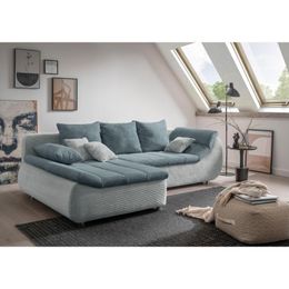 Home Affaire Ecksofa &raquo;Imola, bequem, aktuelle Steppung im Sitz, L-Form, Breite 270cm&laquo; wahlweise mit Bettfunktion blau Microfaser PRIMABELLE (100% 