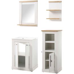 OTTO home Badm&ouml;bel-Set &raquo;WESTMINSTER, Bad im Landhausstil, 4-teiliges Badezimmer&laquo; 4 Stk. tlg. wei&szlig; B/H/T: 130cmcm x 200cmcm x 46cmcm