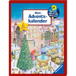 Ravensburger Adventskalender &raquo; Minis - Mein Adventskalender 2026 -Wieso? Weshalb? Warum?&laquo; ab 3 Jahren rot Karton, Papier Einheitsgr&ouml;&szlig;e