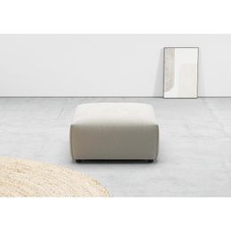 Home Affaire Hocker &raquo;Glimminge auch in Breitcord, Feincord und Easy care-Bezug&laquo; passend zur Serie "Glimminge" grau 100% Polyester B/H/T: 80cm x 42cm x