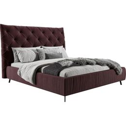 Home Affaire Polsterbett &raquo;Maxime, in 4 Breiten bis 200cm, auch in Leder&laquo; Kopfteilh&ouml;he 143 cm, belastbar bis 280 kg, auch in &Uuml;berl&auml;nge 220cm rot 100% 
