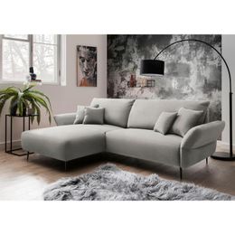 Home Affaire Ecksofa &raquo;Lazio modern und bequem, schmale Armlehnen, tolle Detailverarbeitung&laquo; inklusive Armlehnenverstellfunktion, 4x Zierkissen gratis 