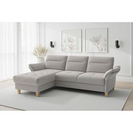 Sit & More sit&more Ecksofa &raquo;Pamela, L-Form, B:230 cm&laquo; mit Federkern 95% Polyester 5% Polyamid B/H/T: 230cm x 90cm x 164cm, Flachgewebe LINO, Recamiere links, 