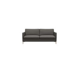 FLEXLUX 2,5-Sitzer &raquo;Fiore, super bequem durch Kaltschaum im Sitz&laquo; schmale Armlehnen, F&uuml;&szlig;e Alu+ Eiche grau 100% Echteder B/H/T: 181cm x 85cm x 92cm, 