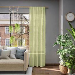 Neutex for you! Vorhang &raquo;Libre-ECO&laquo; Stangendurchzug 1 Stk. tlg. gr&uuml;n Jacquard, Polyester 245cm, Stangendurchzug, 142cm