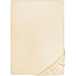 Biberna Spannbettlaken &raquo;Samy&laquo; hochwertiges Jersey-Elasthan f&uuml;r Topper geeignet beige Jersey-Elasthan, Obermaterial: 95% Baumwolle, 5% Elasthan 1 Stk., Jersey-