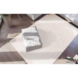 me gusta Teppich &raquo;Bijou 125&laquo; rechteckig 20 mm H&ouml;he Glanz Effekt, weicher Flor, Wohnzimmer, Schlafzimmer beige Polyester B : 80cm 1 Stk., 20mm, L: 