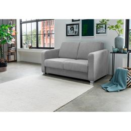 Home Affaire Ecksofa &raquo;Lazio modern und bequem, schmale Armlehnen, tolle Detailverarbeitung&laquo; mit 2 Einzelausz&uuml;gen als L&auml;ngsschl&auml;fer silber 100% 