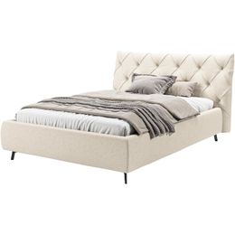 Home Affaire Polsterbett &raquo;Elloree, in 4 Breiten bis 200cm, auch in Leder&laquo; Kopfteilh&ouml;he 105 cm, belastbar bis 280 kg, auch in &Uuml;berl&auml;nge 220cm beige 96%
