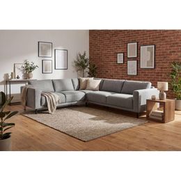 OTTO home Ecksofa &raquo;Sveeva, L-Form, B.288 cm, schwarze Metallf&uuml;&szlig;e&laquo; langlebiger Webstoff, mit Wellenunterfederung, viele Farben grau 100% PES B/H/T: 