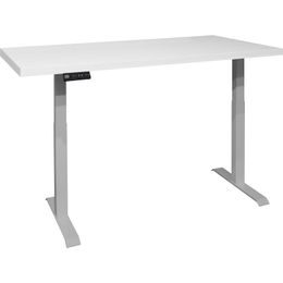 M&auml;usbacher Schreibtisch &raquo;Big System Office&laquo; Breite 140 cm, elektrisch h&ouml;henverstellbar silber B/H/T: 140cm