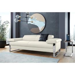 W.Schillig 2-Sitzer &raquo;finn&laquo; German Design Award 2016, Fu&szlig;gestell Chrom gl&auml;nzend, Breite 210 cm wei&szlig; Flachgewebe S22 (100% Polyester);Stoff S37 (100% 