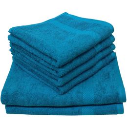 Dyckhoff Handtuch Set &raquo;Planet&laquo; Set 6 Stk. Frottier 4 Handt&uuml;cher (50x100cm), 2 Duscht&uuml;cher (70x140cm) blau Frottier, Obermaterial: 100% Baumwolle 6 Stk., 