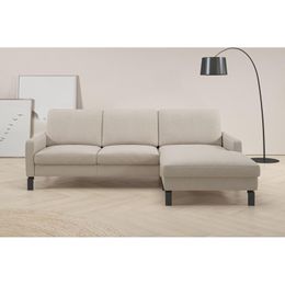 Home Affaire Ecksofa inkl. saugroboterfreundliche H&ouml;he & schmale Armlehnen beige 100% Polyester B/H/T: 244cm x 86cm x 164cm, Easy care, Longchair 