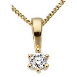 Firetti Damen Kettenanh&auml;nger &raquo;Schmuck Geschenk Gold 750 Halsschmuck Anh&auml;nger Halskette Solit&auml;r&laquo; mit Brillant in Krappenfassung gold 0,1 LR = lupenrein