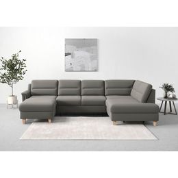 Sit & More sit&more Wohnlandschaft &raquo;Far&ouml; U-Form&laquo; inklusive Federkern, wahlweise mit Schlaffunktion und Bettkasten braun B/H/T: 325cm x 90cm x 187cm, Luxus-