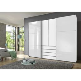 wimex Schwebet&uuml;renschrank &raquo;Magic by fresh to go&laquo; wei&szlig; B/H/T: 300cm x 236cm x 65cm, Schubladen: 4 Stk. T&uuml;ren: 2 Stk. Griffleisten chromfarben