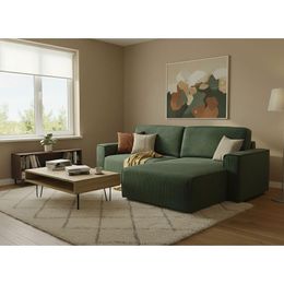 Home Affaire Ecksofa &raquo;Chance, Recamiere beidseitig montierbar, Schlaffunktion, Breite 265 cm&laquo; in Cordstoff HYPER, mit Schlaffunktion und Bettkasten 
