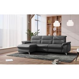 Sit & More sit&more Ecksofa &raquo;Astoria L-Form&laquo; wahlweise mit motorischer Relaxfunktion grau 100% Polyester B/H/T: 260cm x 91cm x 175cm, Luxus-Microfaser ALTARA 