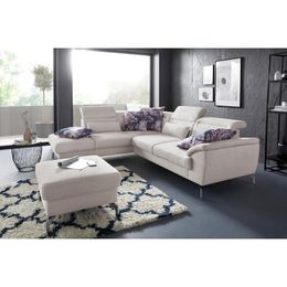 Sit & More sit&more Ecksofa &raquo;Percy L-Form&laquo; 15 cm Fu&szlig;h&ouml;he, Sitztiefenverstellung, wahlweise in 2 Fu&szlig;farben beige B/H/T: 270cm x 235cm, Luxus-Microfaser Paris, 