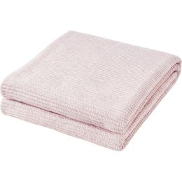 done. Wohndecke &raquo;Coco&laquo; Wohndecke mit einfassender Ziernaht in Streifenoptik, Kuscheldecke rosa Baumwolle B/L: 150cm x 200cm