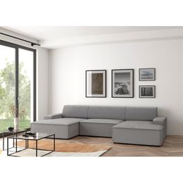 Trendmanufaktur Wohnlandschaft &raquo;Graz, wahlweise mit Sitzvorschub und Bettkasten, U-Form, Breite 329 cm&laquo; in Cord-, haustierfreundlichem LEO Struktur- 