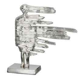Gilde Dekofigur &raquo;Skulptur Verwehung silberfarben H. 38 cm&laquo; silber Aluminium B/H/T: 36cm x 38cm x 10,5cm