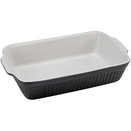 Creatable Auflaufform &raquo;Classic Black & White&laquo; Steinzeug 1 Stk. tlg. au&szlig;en Schwarz, innen strahlend wei&szlig; und gl&auml;nzend, 20x34 cm schwarz Steinzeug B/H/L