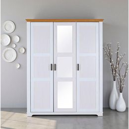 Inter Link Dreht&uuml;renschrank &raquo;Maluno, Kiefer Massivholz, Kleiderschrank, Dielenschrank&laquo; 1 Stk. tlg. Garderobenschrank mit Soft-Close, BxTxH: ca. 166,40 x 64 x 208
